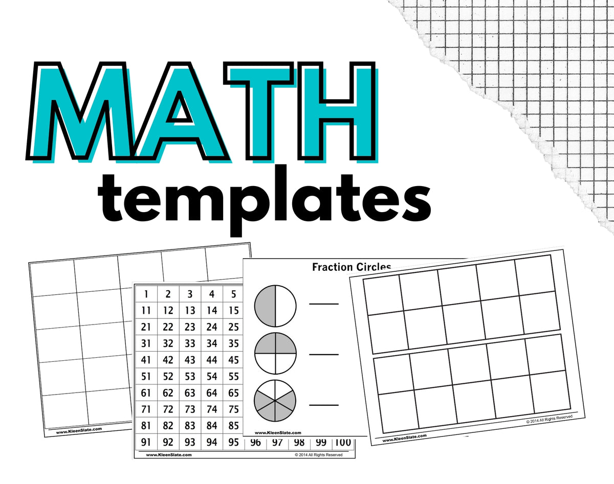 45 Math Templates (K-12) – KleenSlate